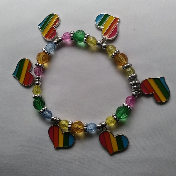 Jewelry | New Multicolor Heart Bead Bracelet | Poshmark